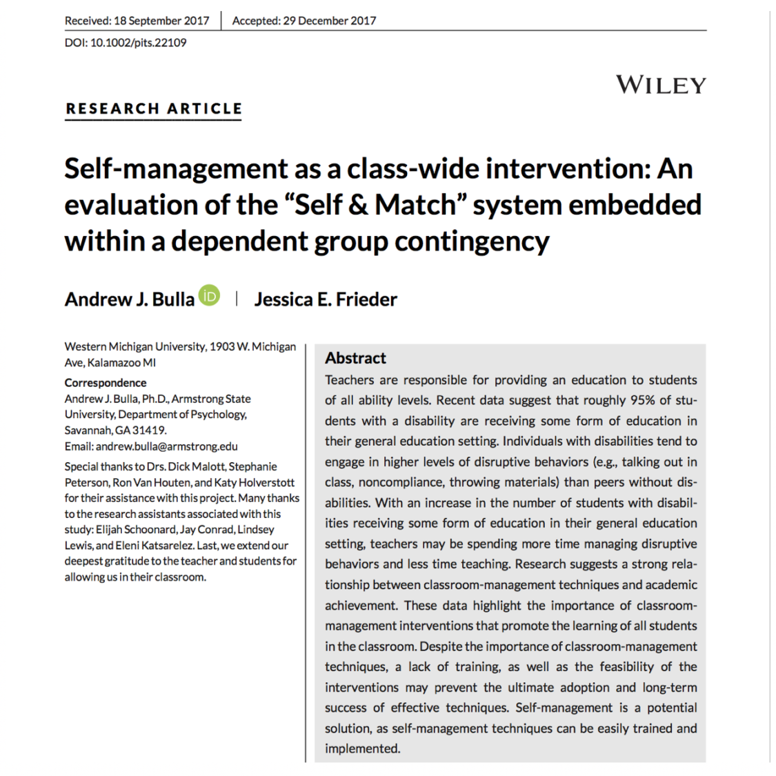 Research - Self and Match